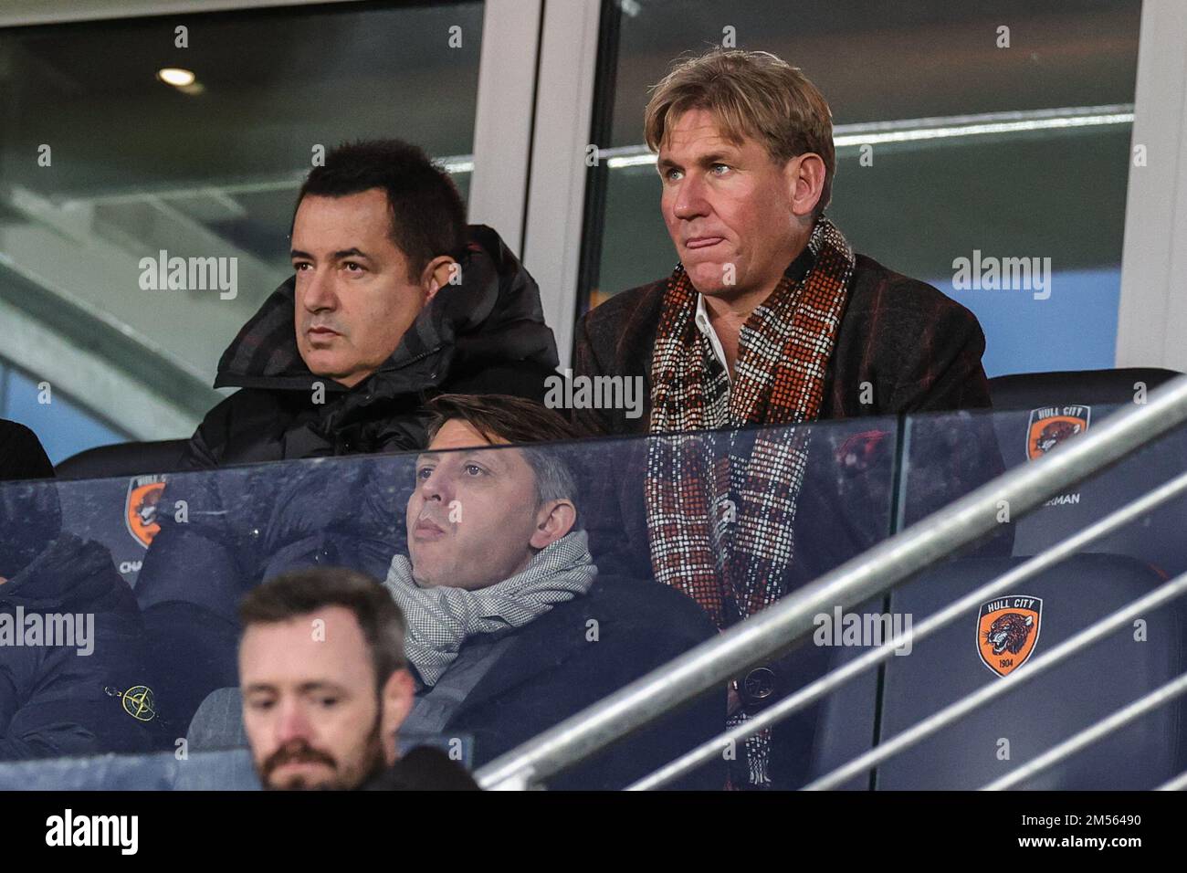 Business man Simon Jordan is with Hull City owner Acun Ilıcalı during ...