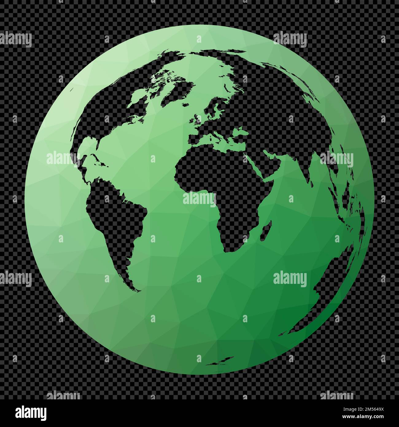 Geometric world map. Azimuthal Equal Area projection. Polygonal map of ...