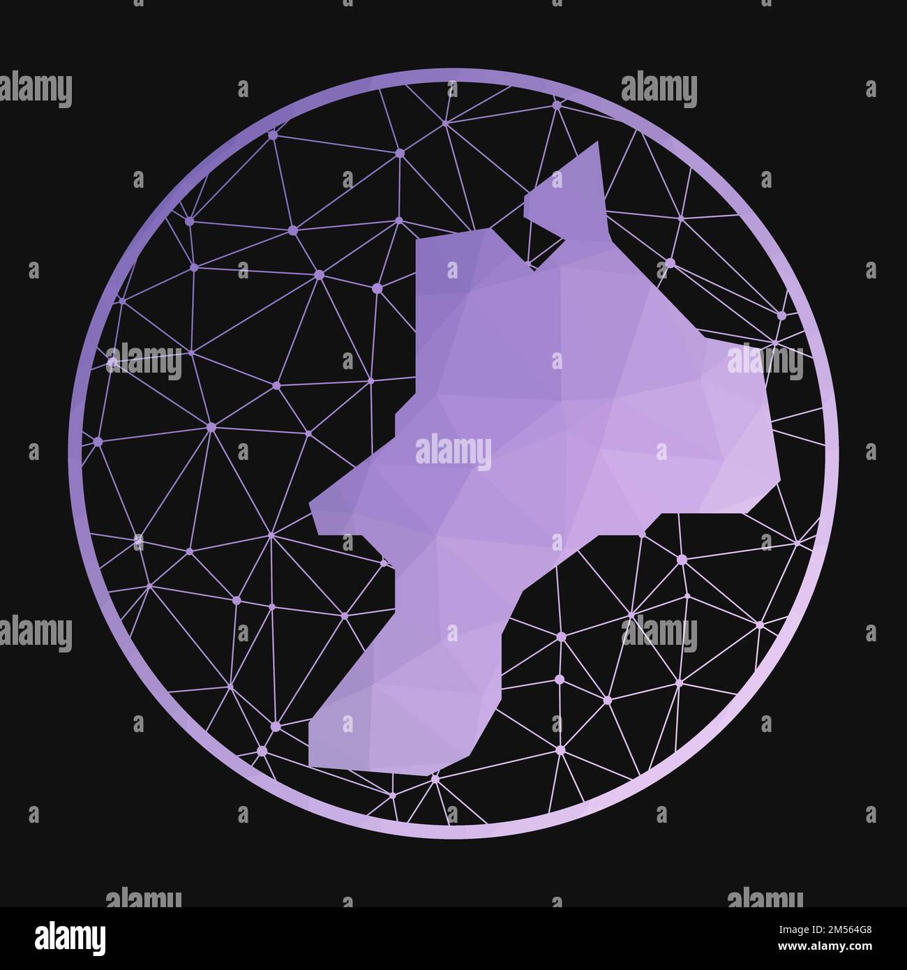 Mayreau icon. Vector polygonal map of the island. Mayreau icon in ...