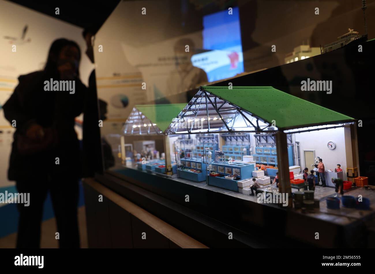 A miniature model of the Aberdeen Fish Market is seen during the ...