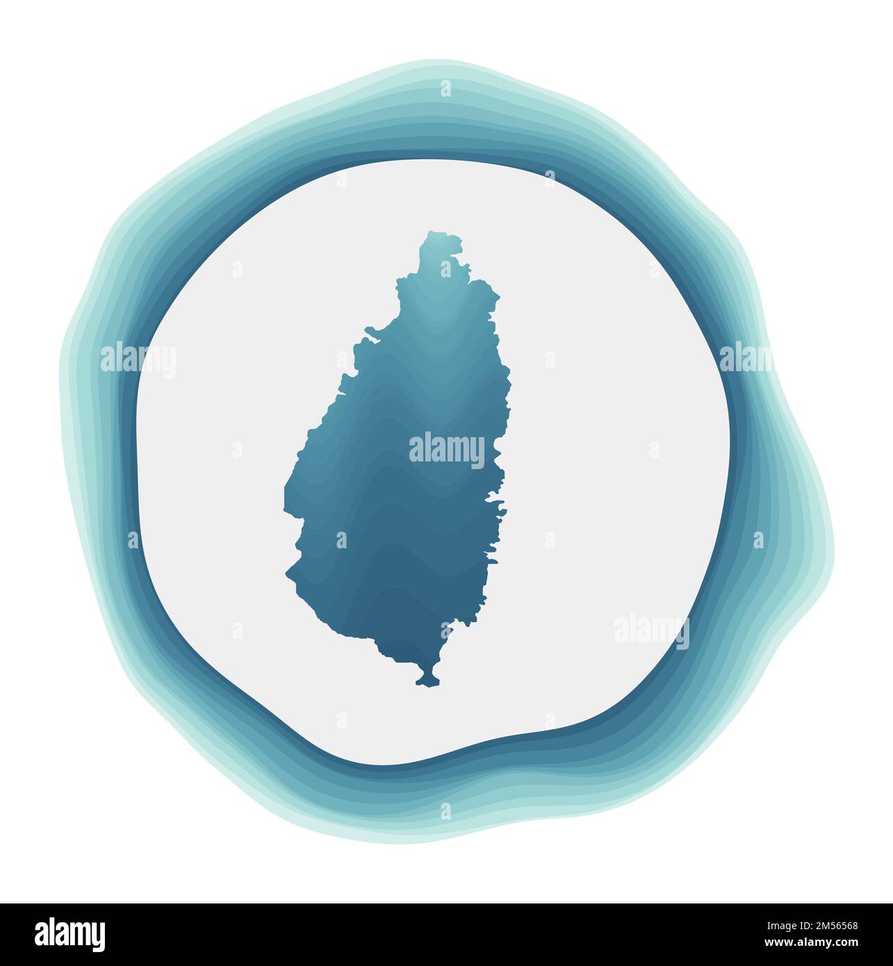 Saint Lucia logo. Badge of the island. Layered circular sign around ...