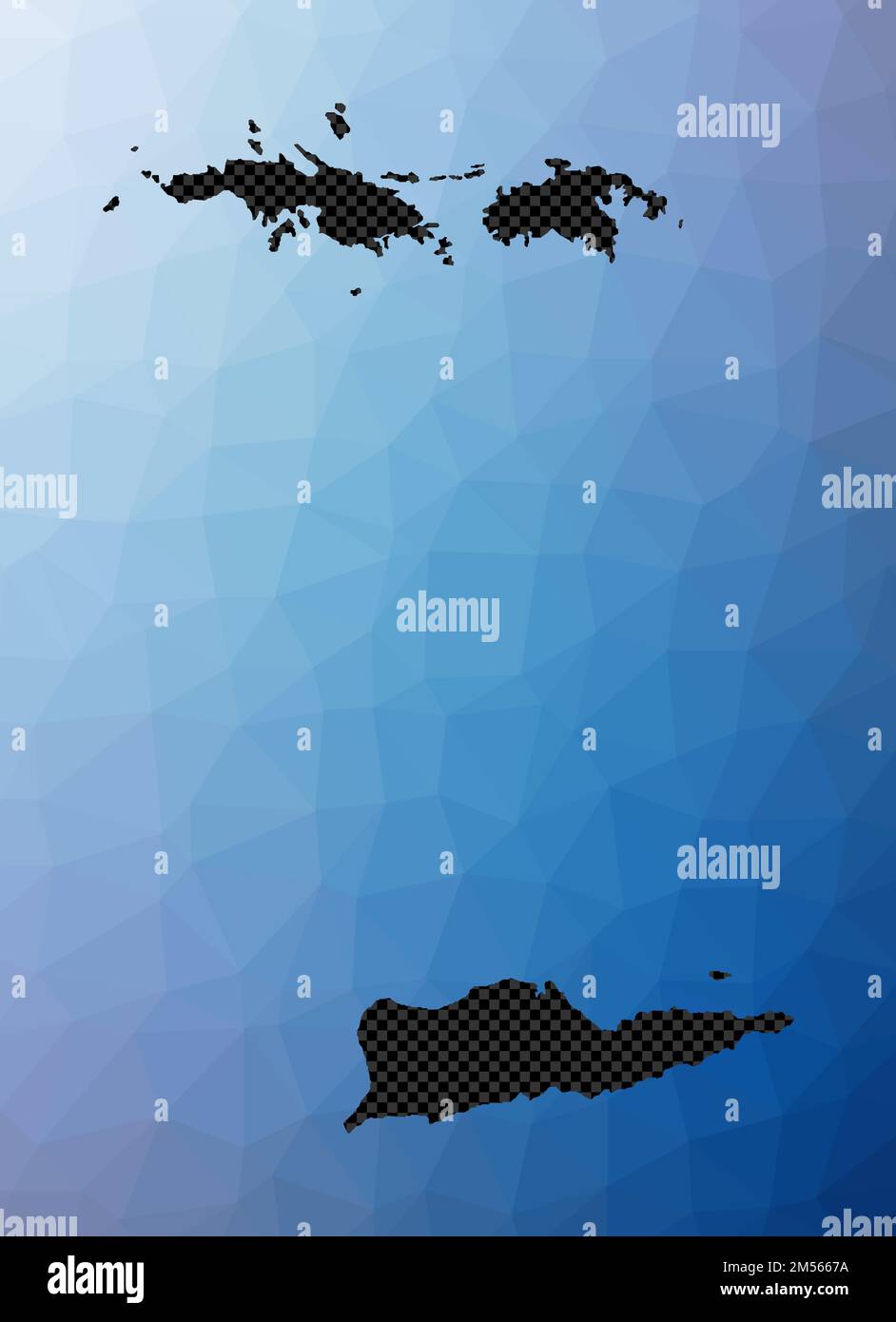 Virgin Islands geometric map. Stencil shape of Virgin Islands in low ...
