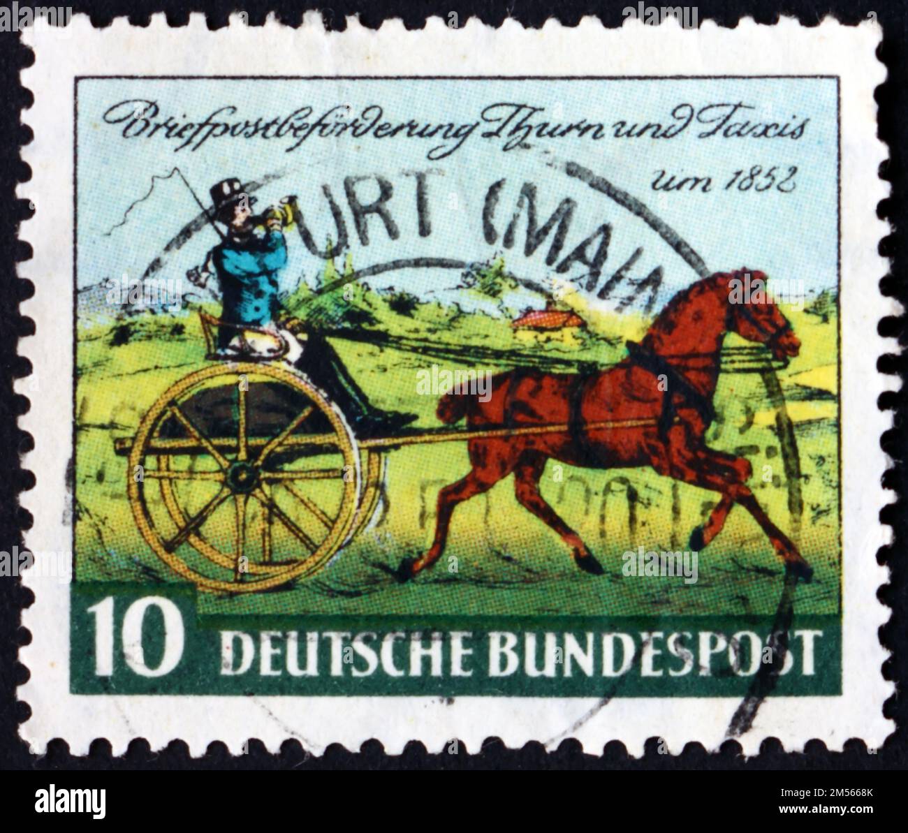 GERMANY - CIRCA 1952: a stamp printed in Germany shows Thurn and Taxis ...