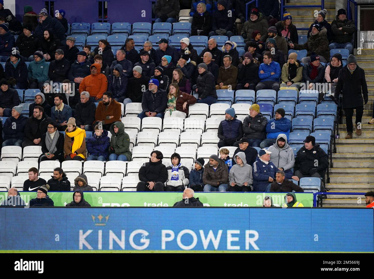 Empty seats during the Premier League match at the King Power Stadium ...