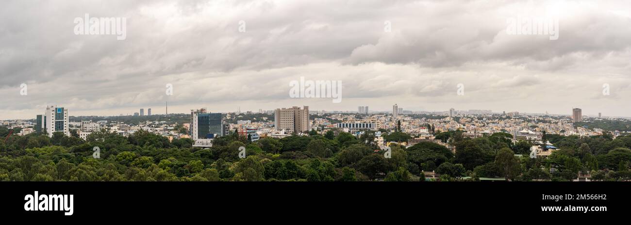 Panoramic View of Bengaluru's Buildings and Residences in the middle of ...
