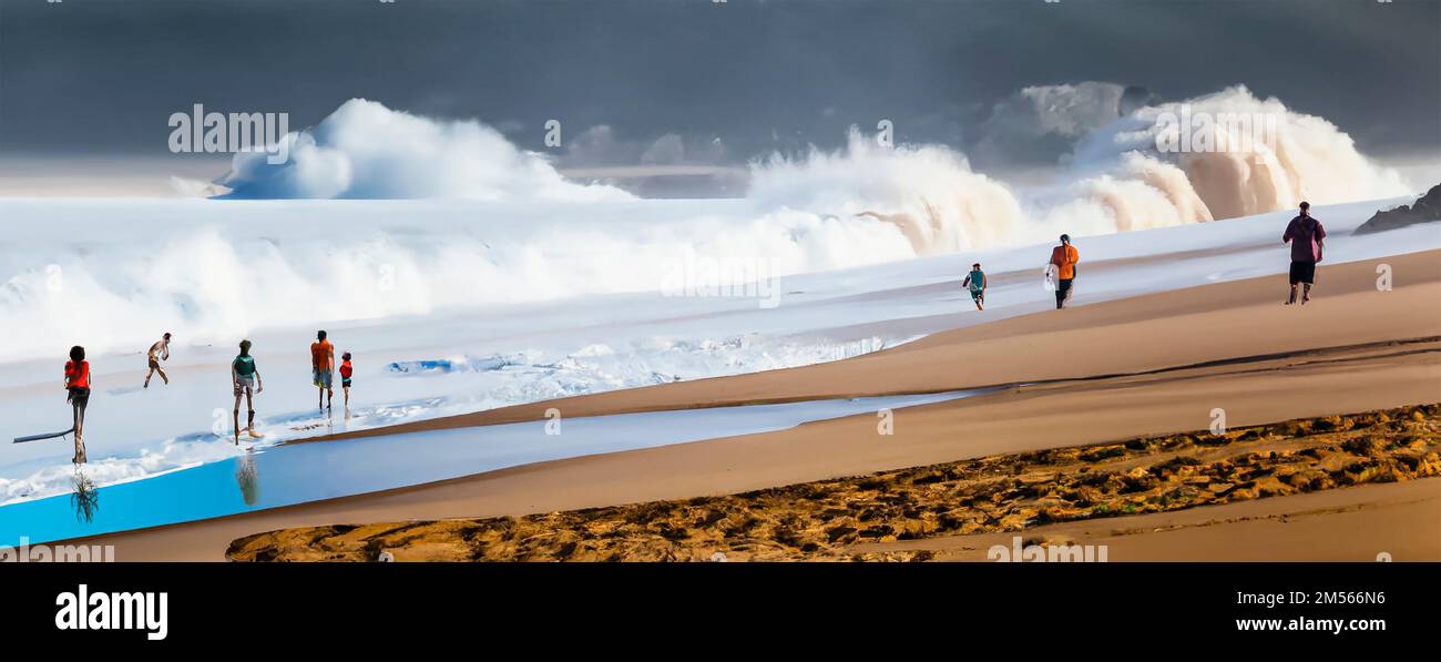 Tidal wave drawing hi-res stock photography and images - Alamy