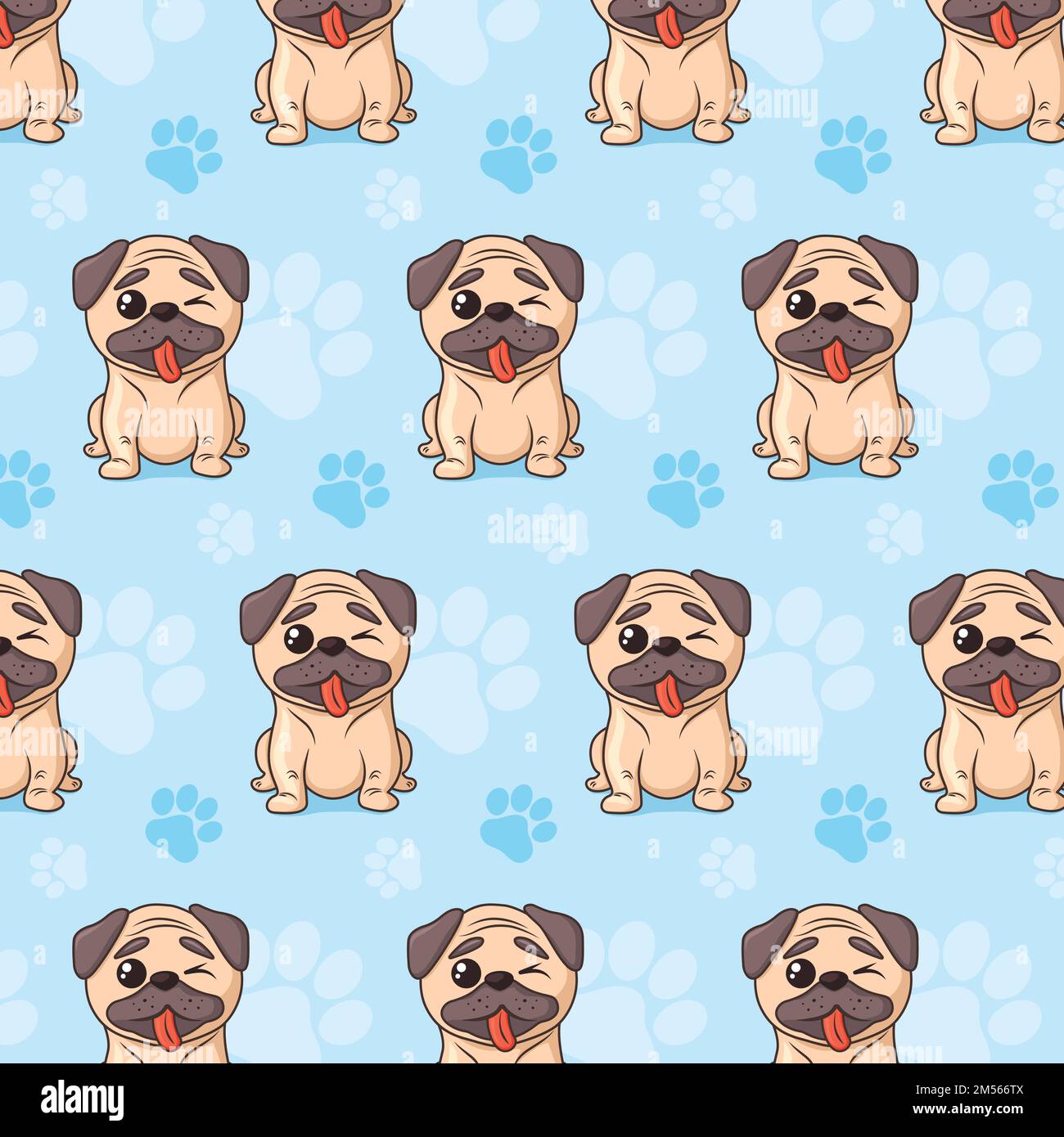 Dog kawaii cute pug drawing hi-res stock photography and images - Alamy