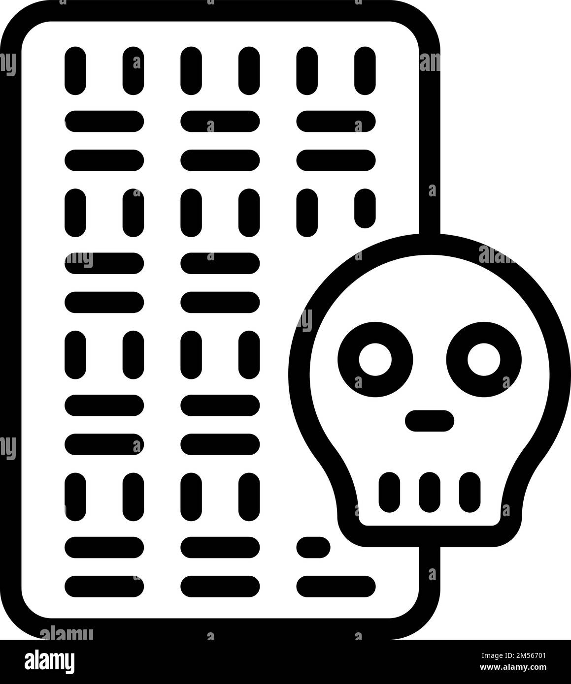 Skull hacker icon outline vector. Cyber crime. Criminal security Stock ...