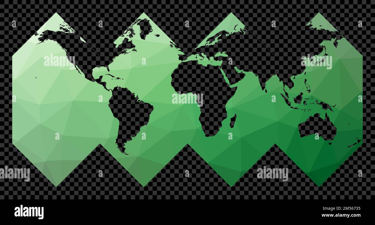 World map. Healpix projection. Polygonal map of the world on ...