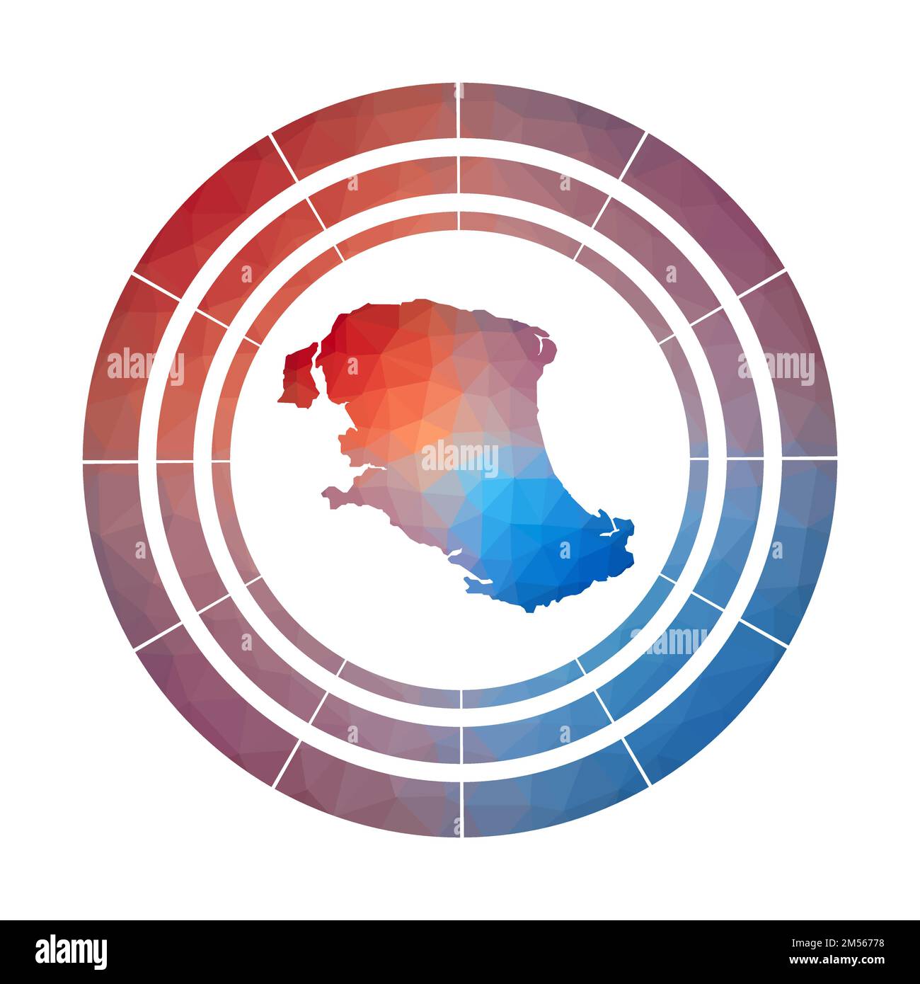 Parrot Cay badge. Bright gradient logo of island in low poly style ...