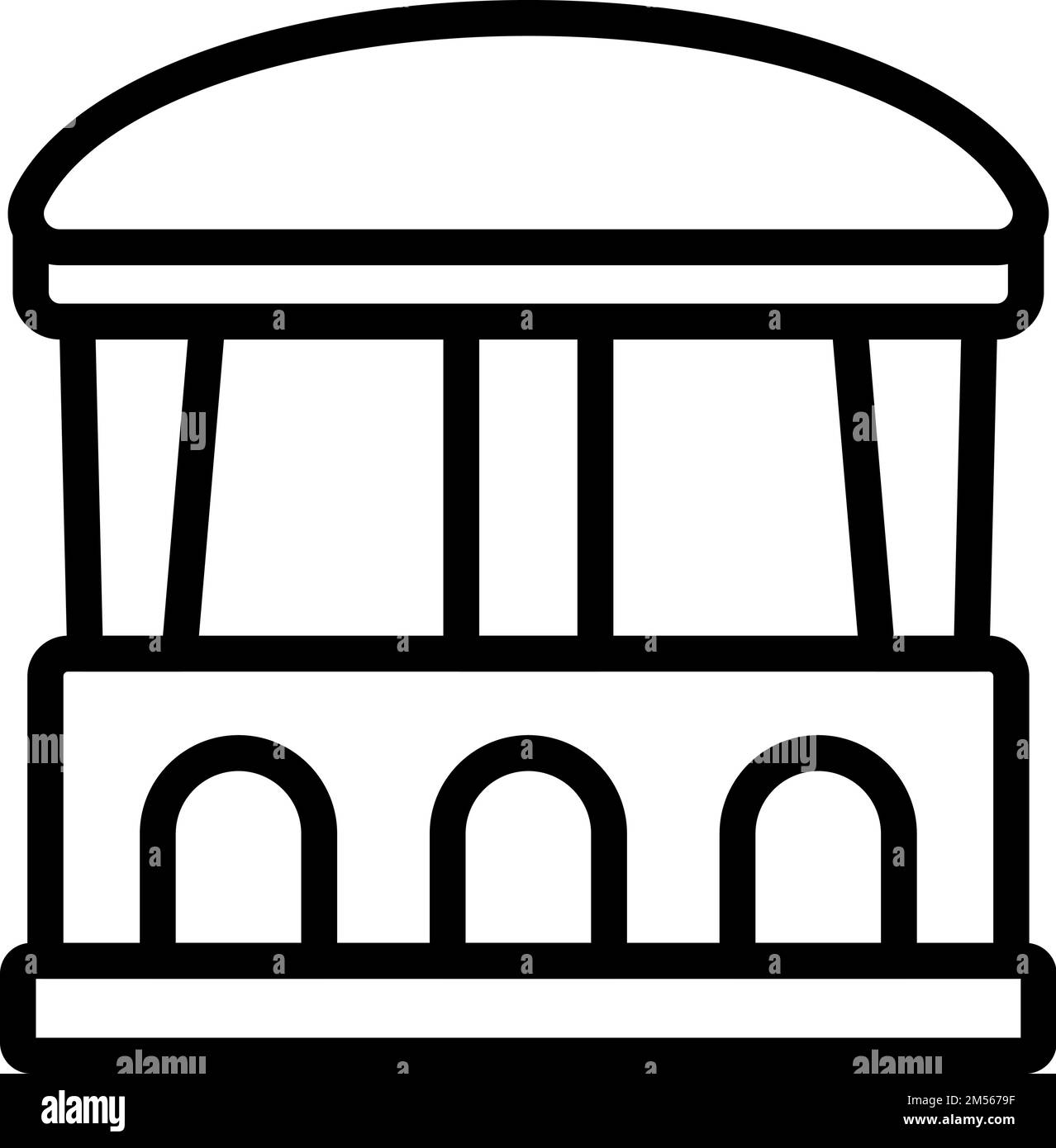 Decorative pergola icon outline vector. House pavilion. Garden park ...
