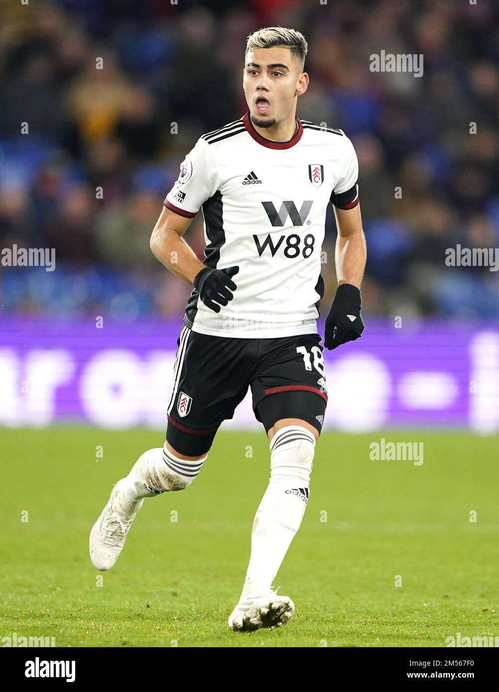Fulham's Andreas Pereira in action during the Premier League match at Selhurst Park, London ...