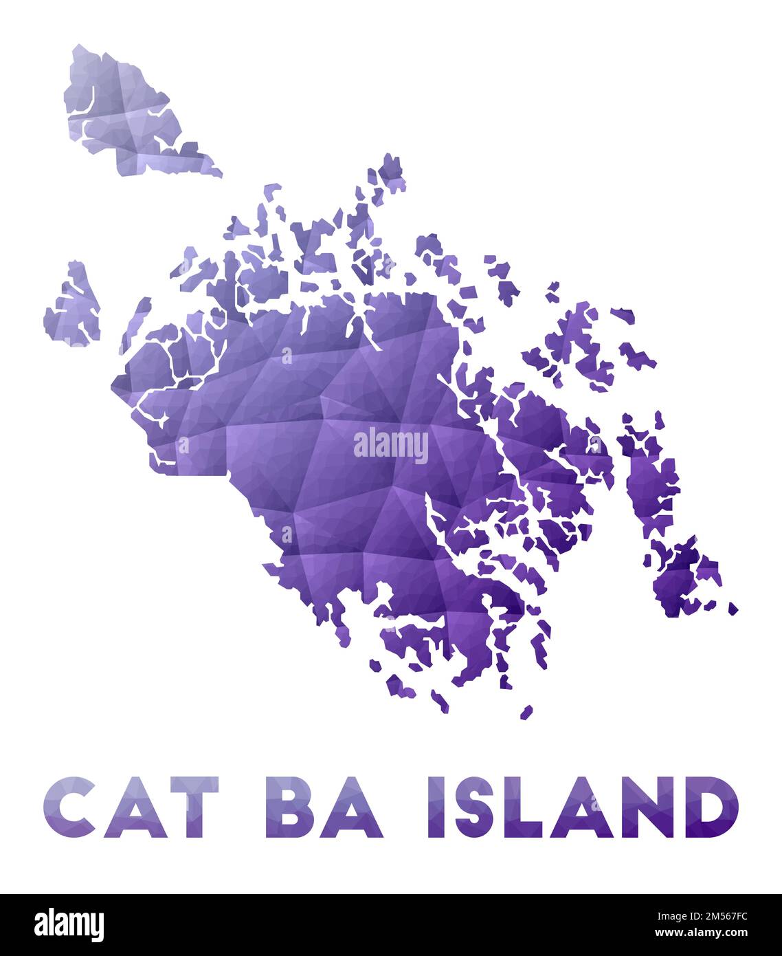 Map of Cat Ba Island. Low poly illustration of the island. Purple ... Map of Cat Ba Island. Low poly illustration of the island. Purple ...