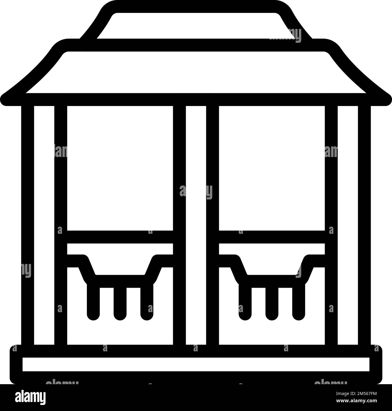 Asian pergola icon outline vector. House pavilion. Park wood Stock ...