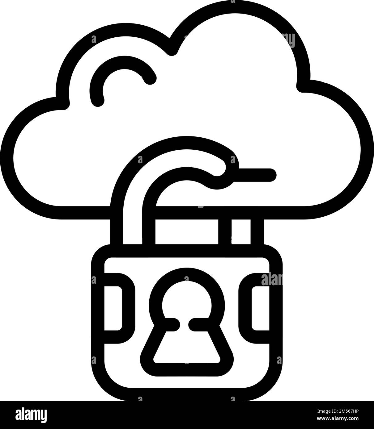 Secured cloud data icon outline vector. Cyber crime. Criminal security ...