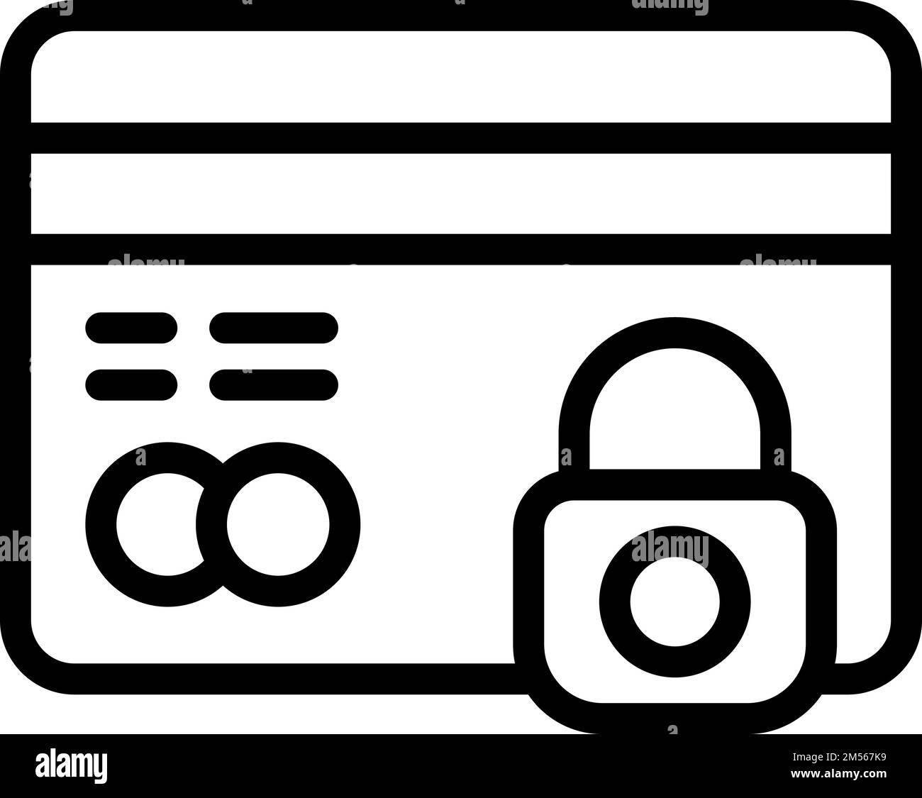 Secured credit card icon outline vector. Crime attack. Online ...