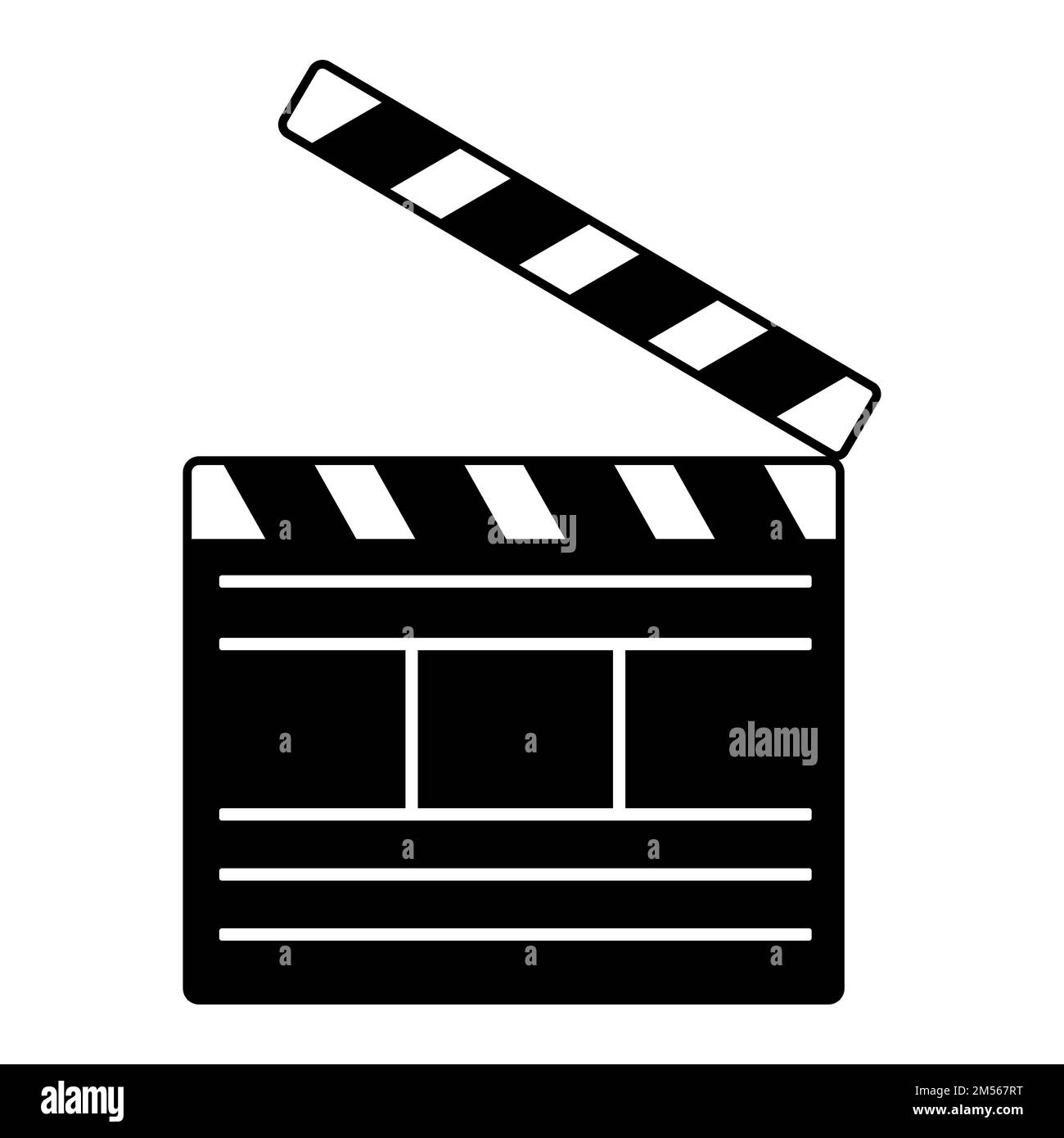 Movie clapperboard Isolated on white background. Vector illustration ...
