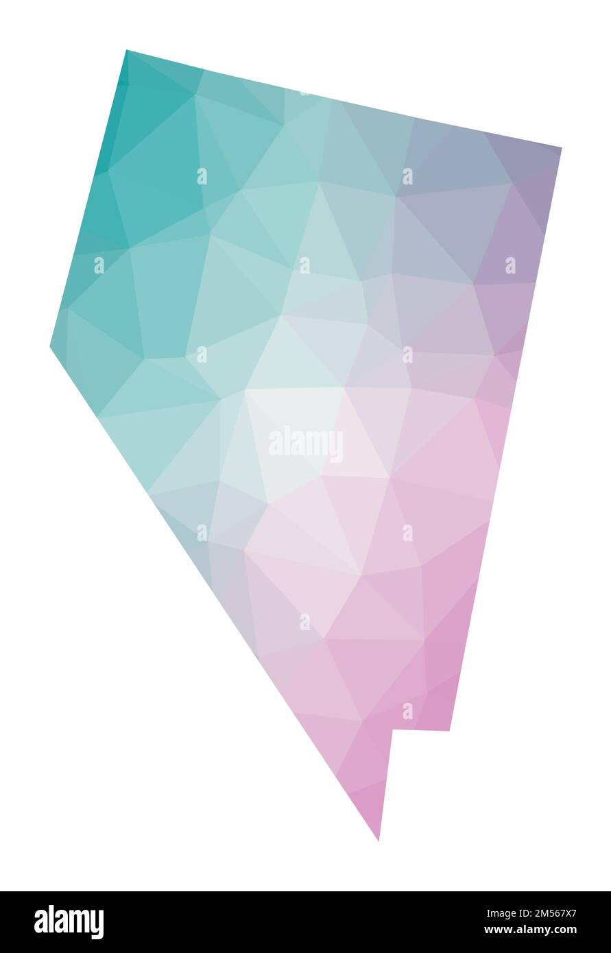 Polygonal map of Nevada. Geometric illustration of the US state in ...