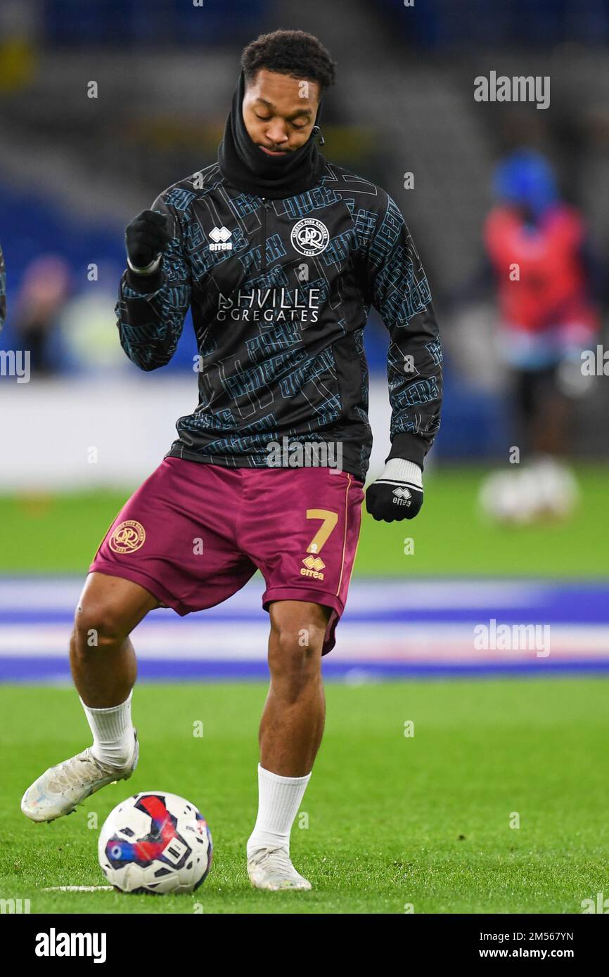 Chris Willock #7 of QPR during the pre-game warmup during the Sky Bet ...