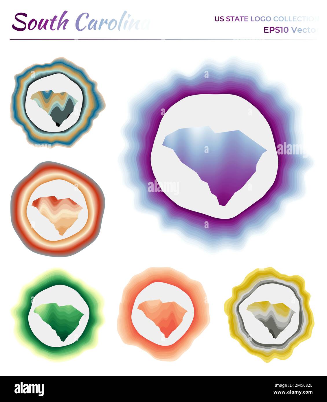 South carolina smooth outline map hi-res stock photography and images ...