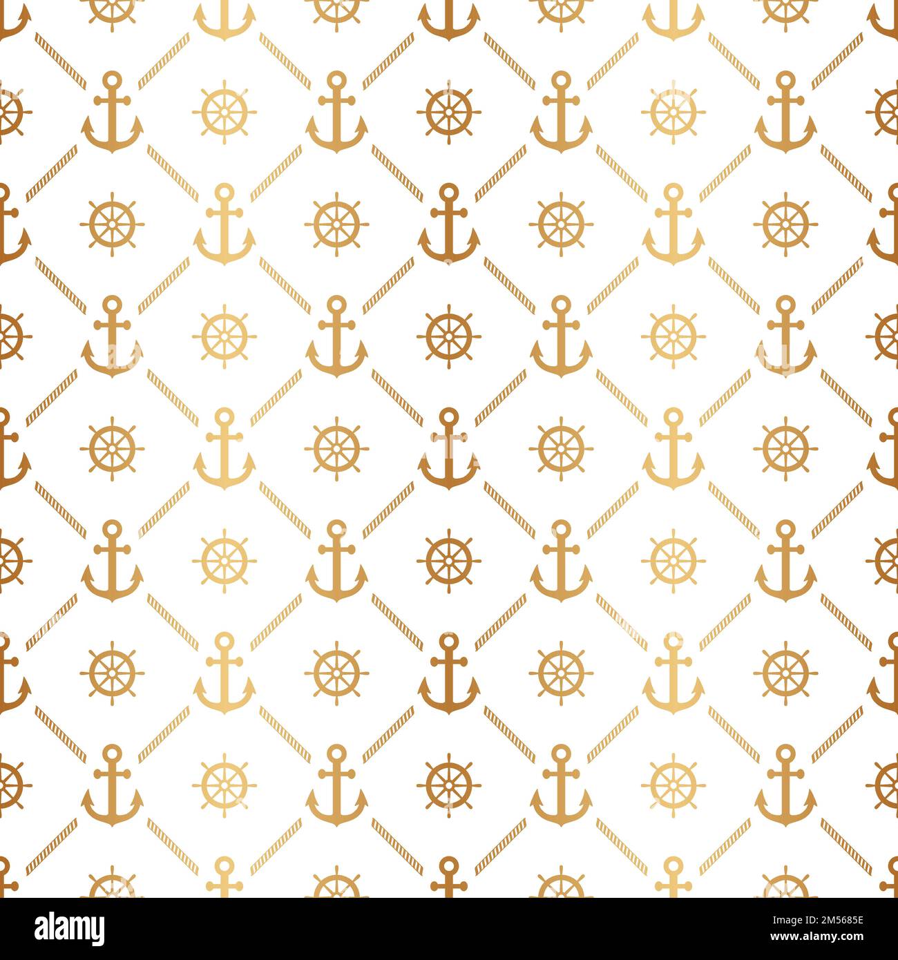 Anchor seamless pattern. Repeating anchors texture. Symbol boat or ship on gold background ...