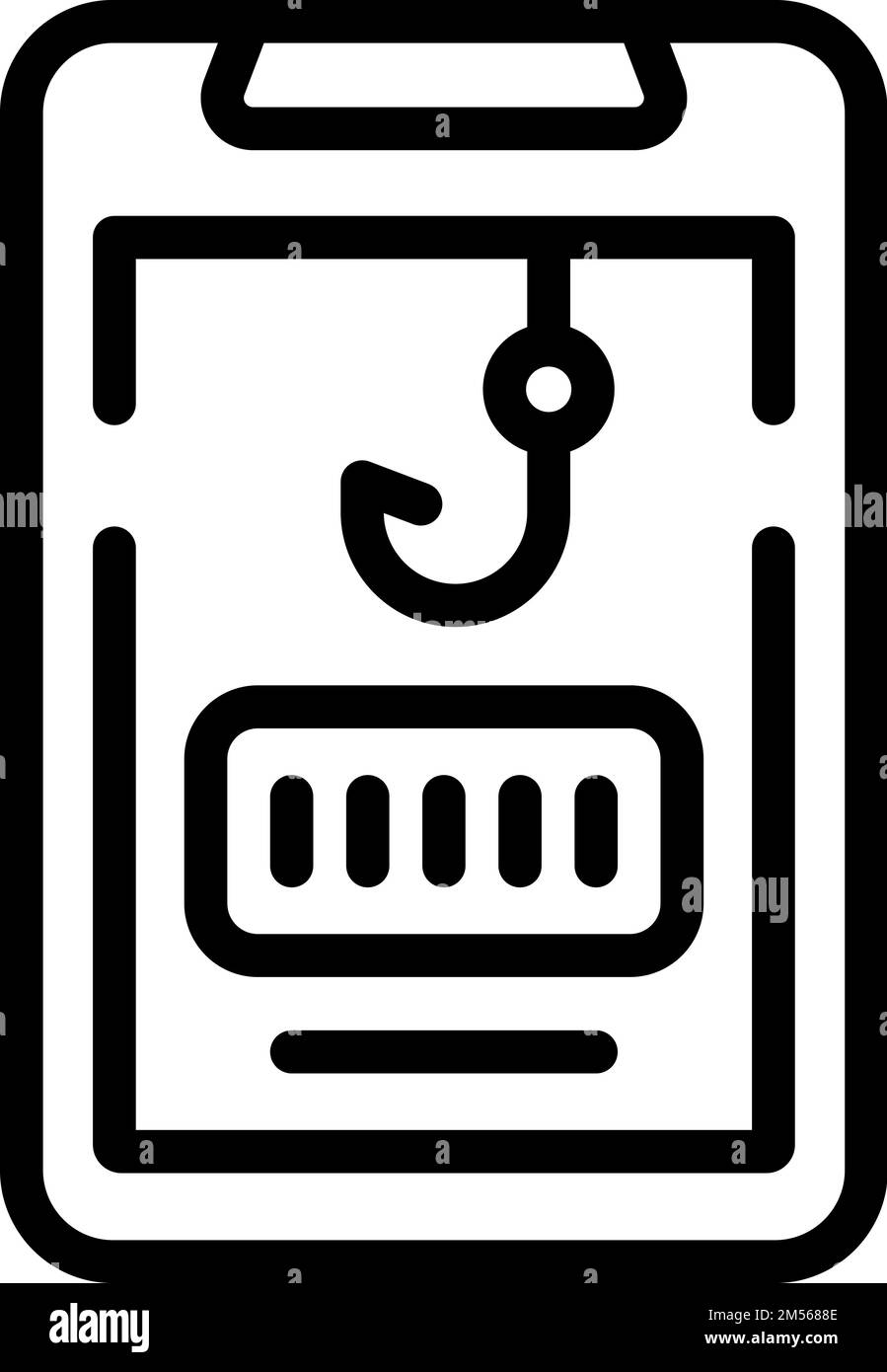 Smartphone phishing icon outline vector. Hacker data. Mail spam Stock ...