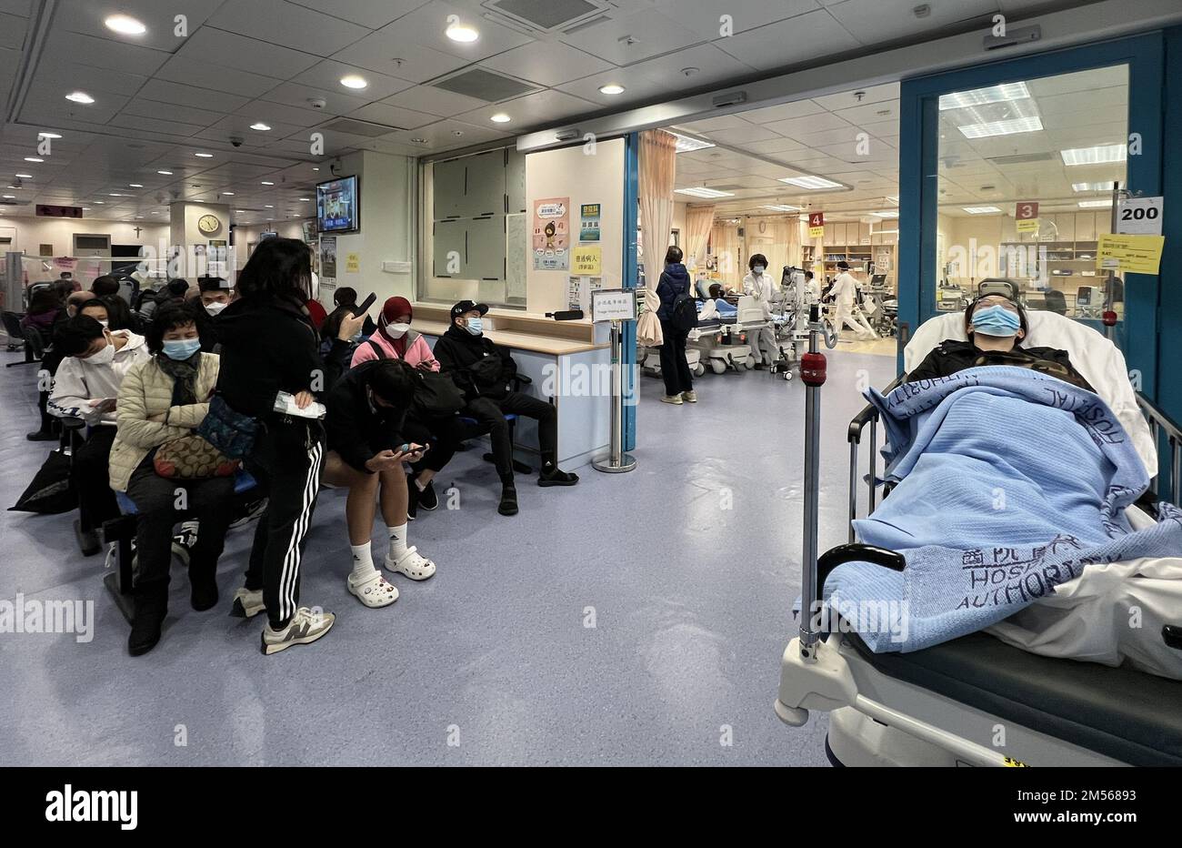Patients waiting in the Accident & Emergency (A&E) room at Caritas ...