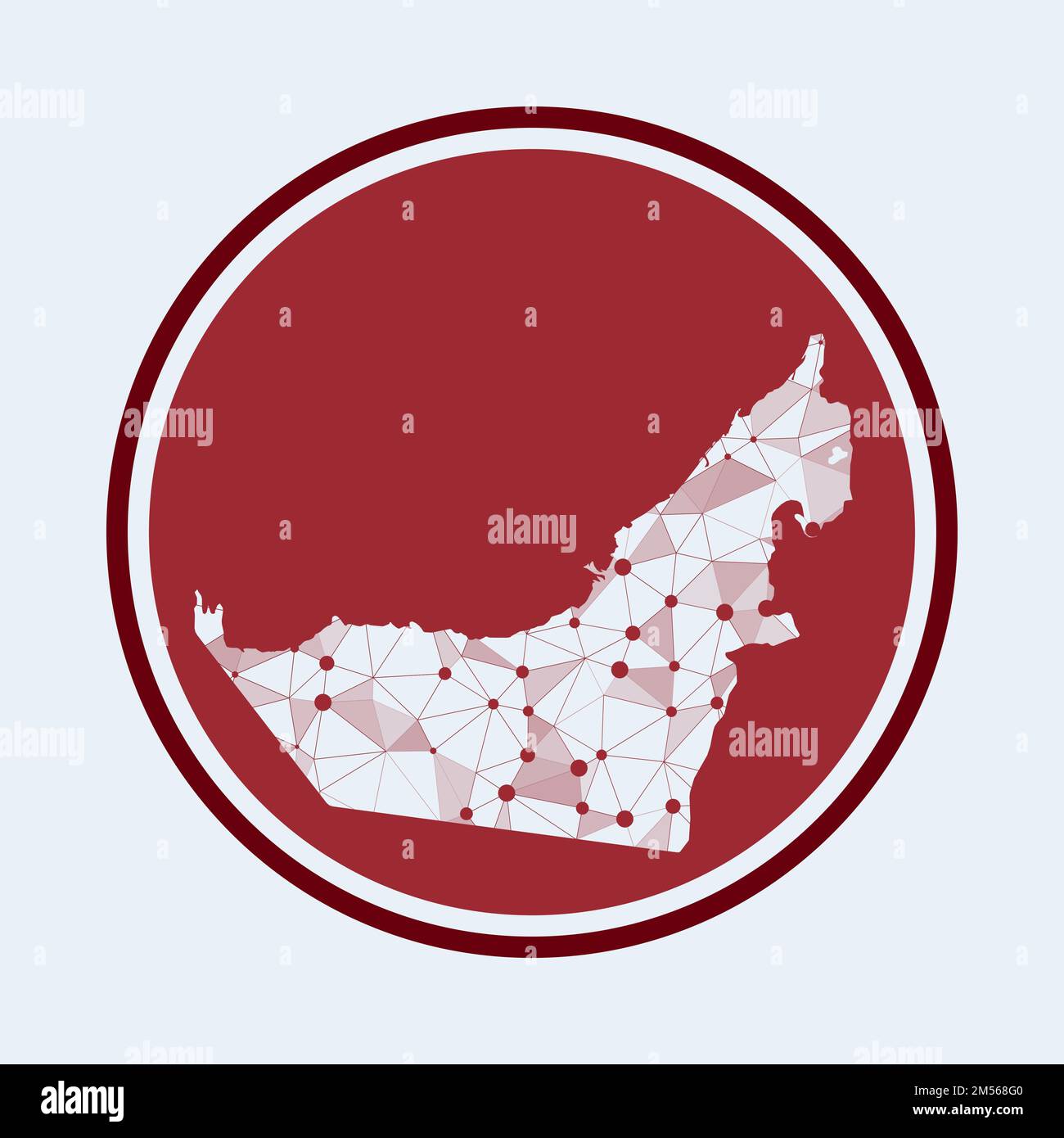 UAE icon. Trendy tech logo of the country. Geometric mesh round design ...