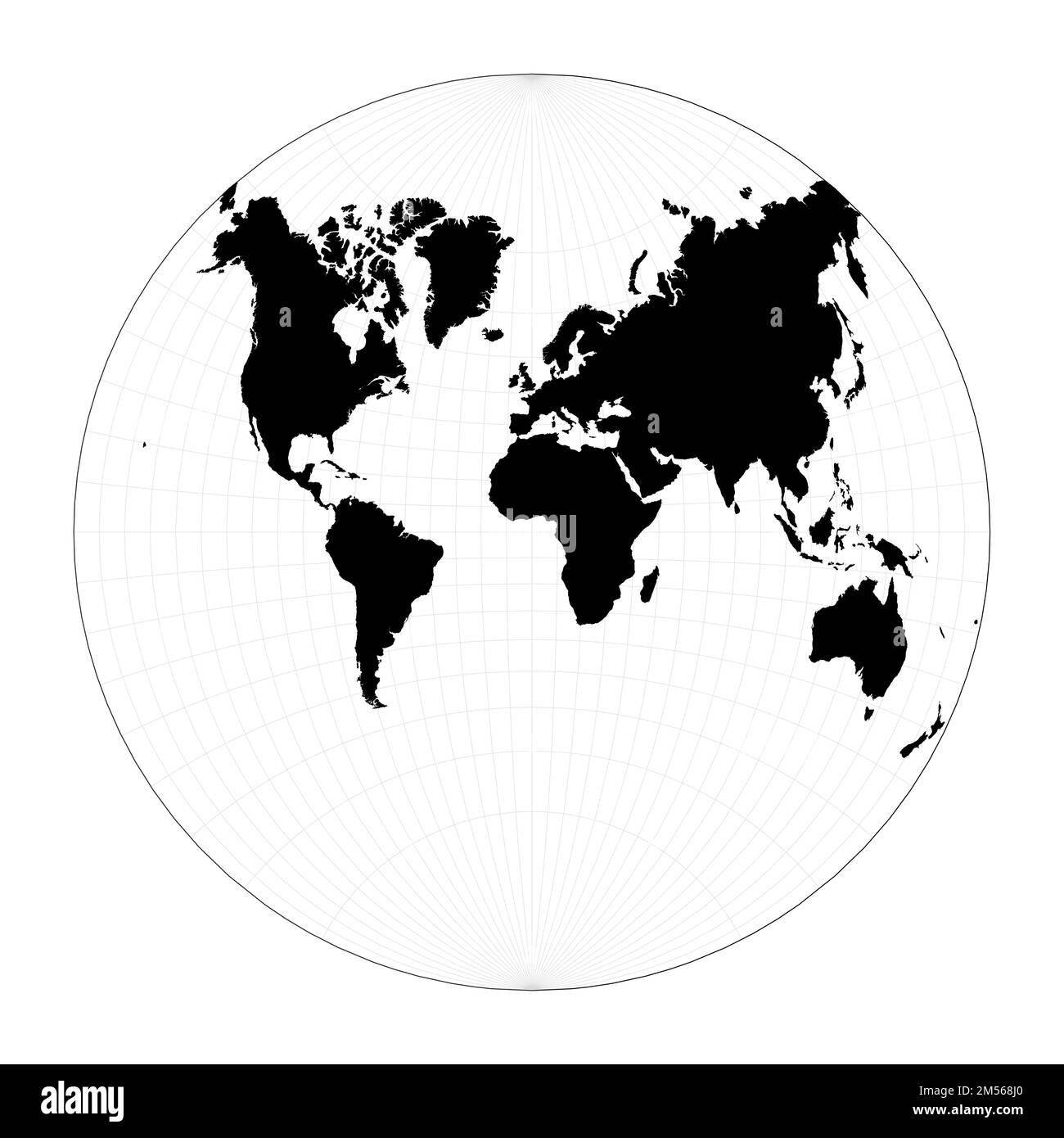 EPS10 Vector World Map. Van der Grinten II projection. Plain world ...