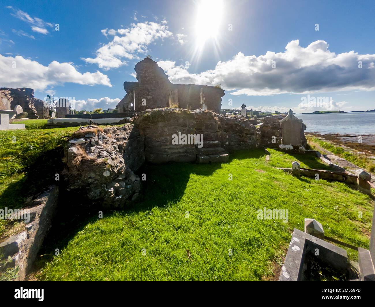 The historic Abbey Graveyard in Donegal town, which was build by Hugh O ...