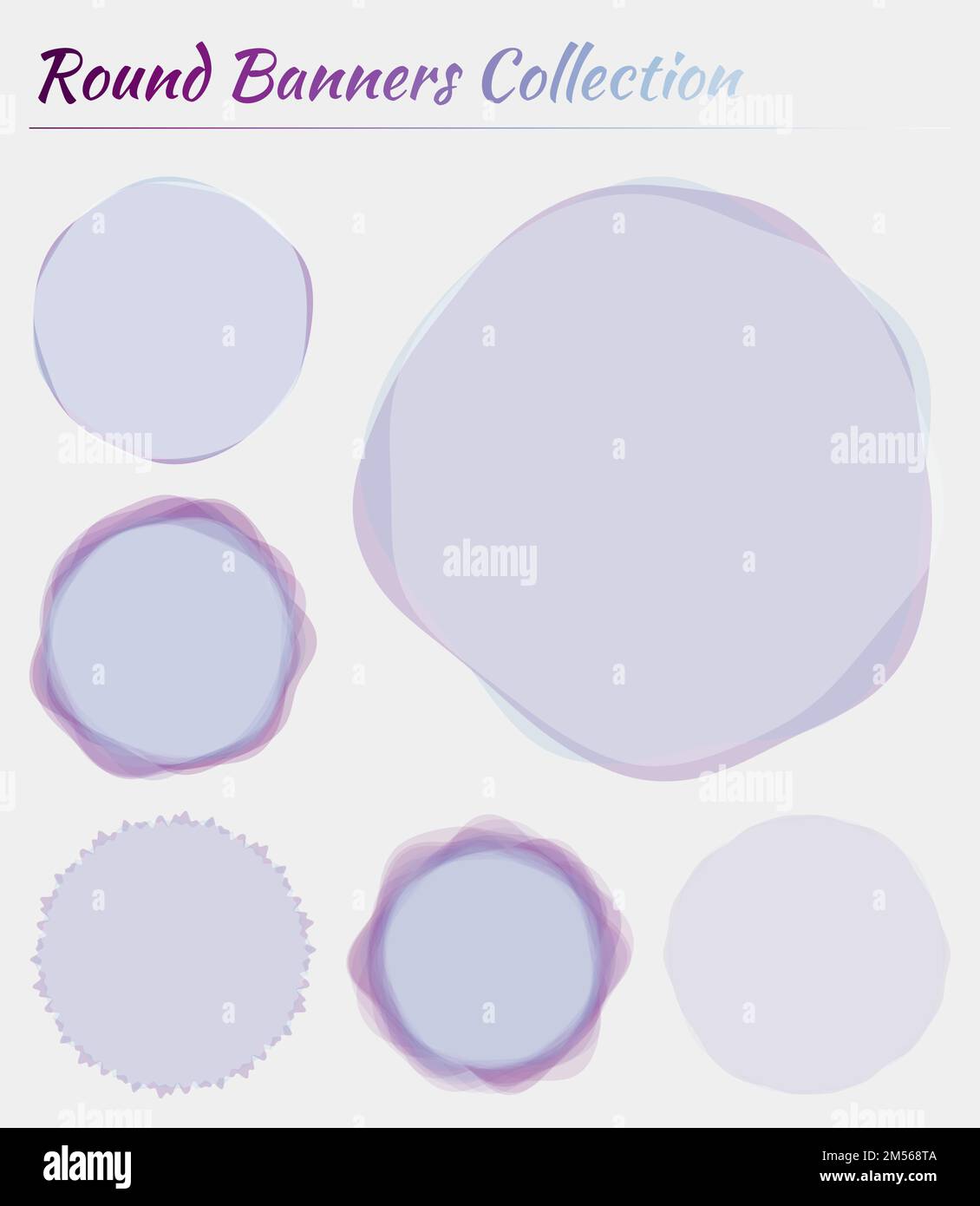 Abstract round labels. Circular backgrounds in blue and purple colors ...