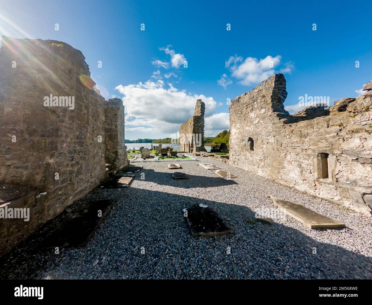 The historic Abbey Graveyard in Donegal town, which was build by Hugh O ...