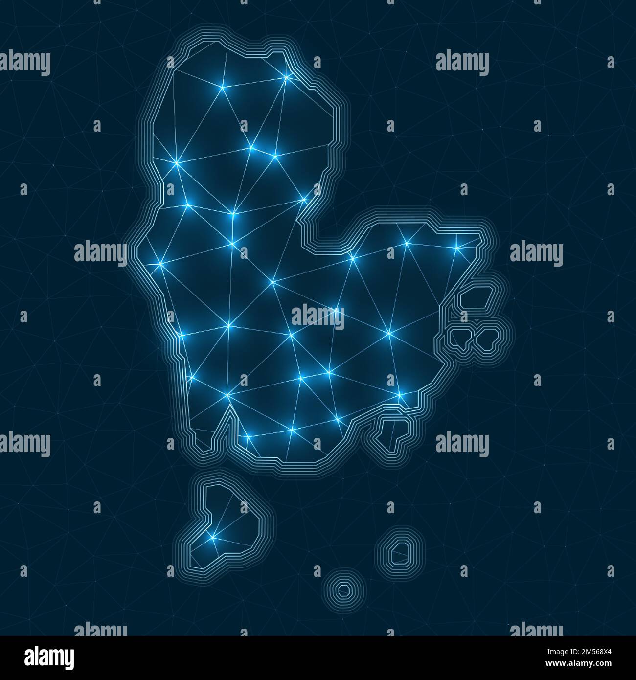 Redang Island network map. Abstract geometric map of the island ...