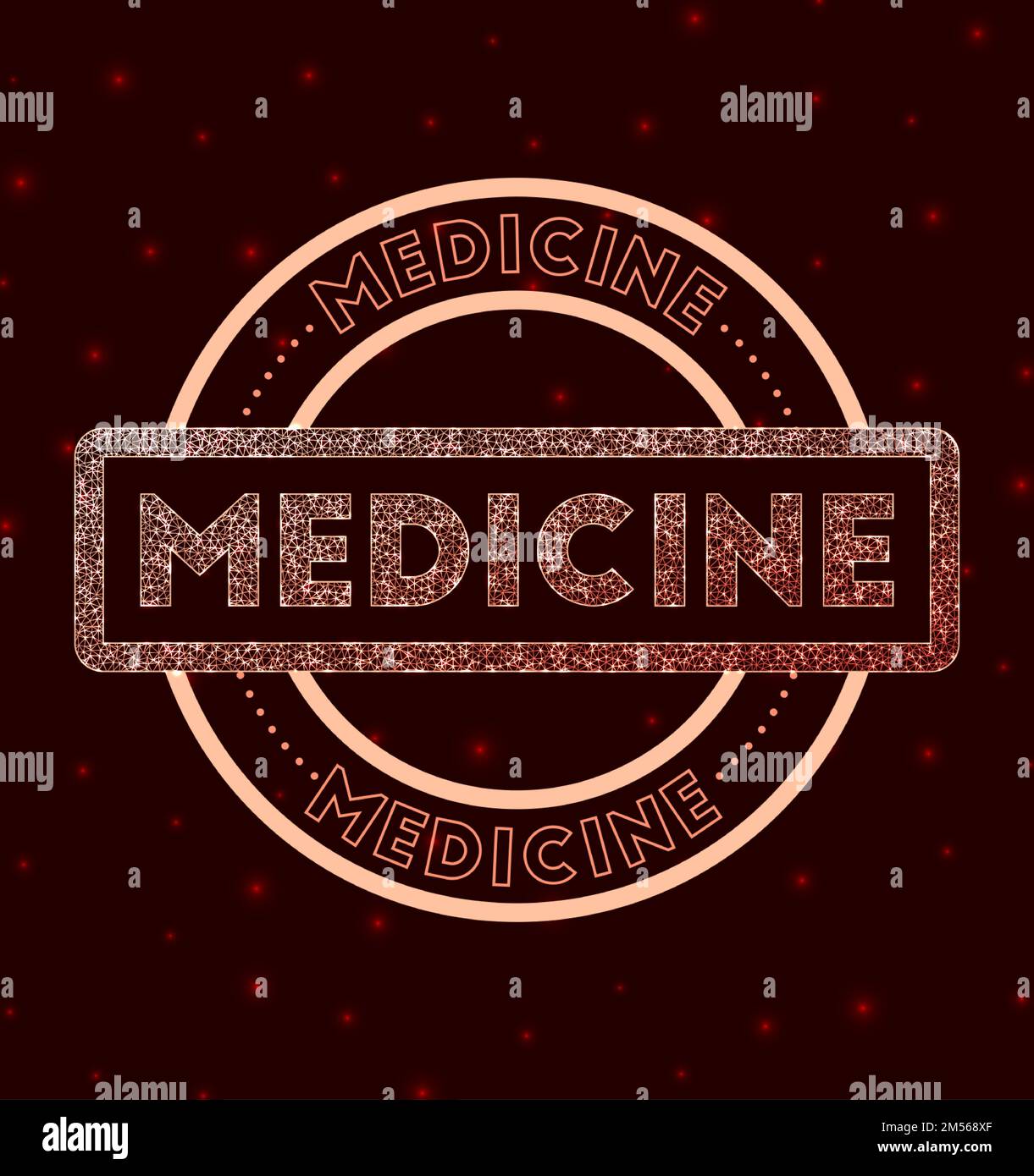 Medicine badge. Glowing geometric round medicine sign. Vector ...