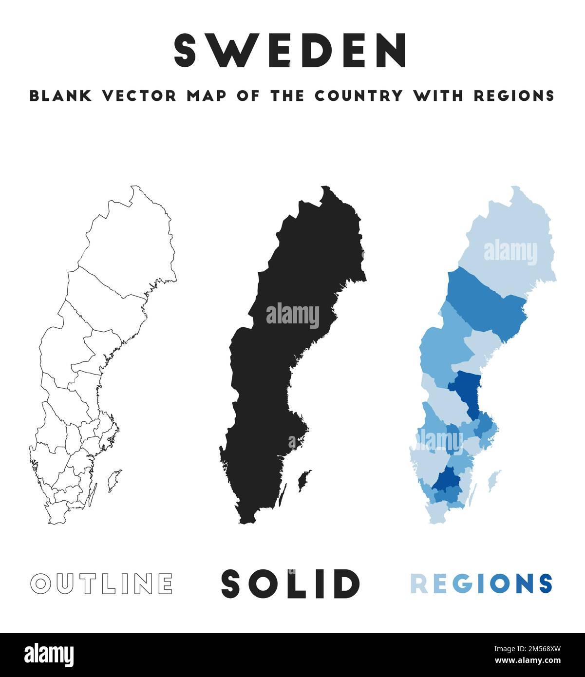 Sweden map. Borders of Sweden for your infographic. Vector country ...
