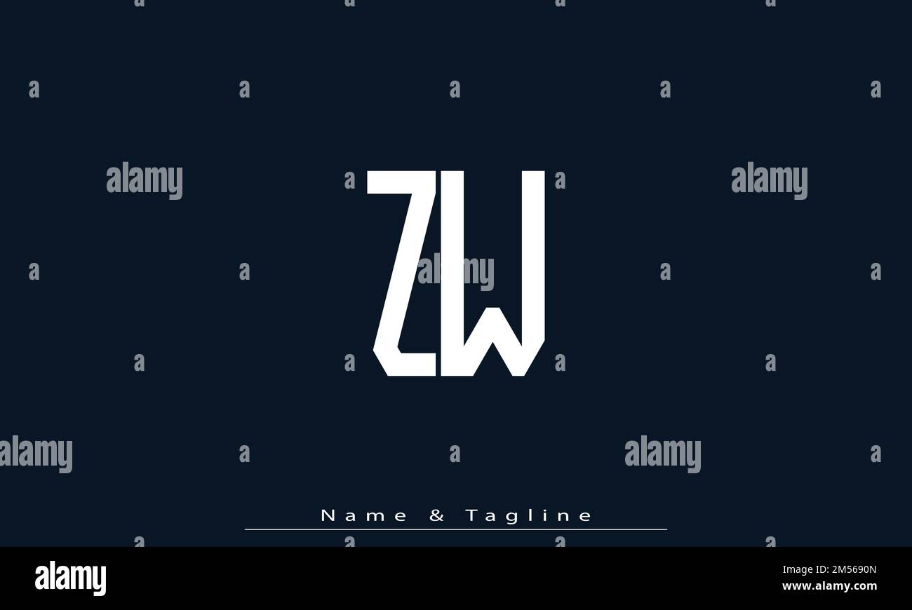 Alphabet letters Initials Monogram logo ZW , WZ Stock Vector Image ...
