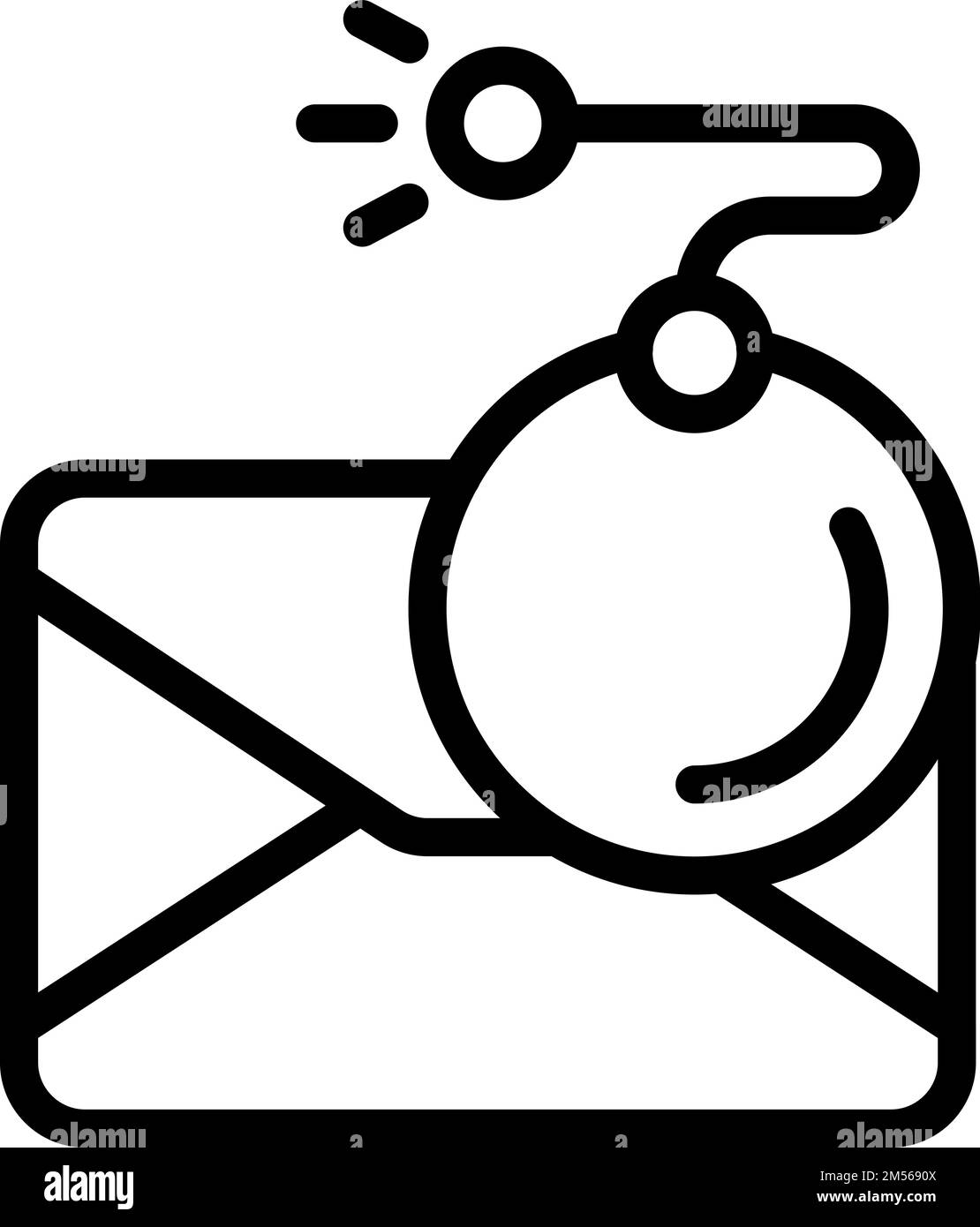 Mail cyber bomb icon outline vector. Hacker data. Criminal email Stock ...