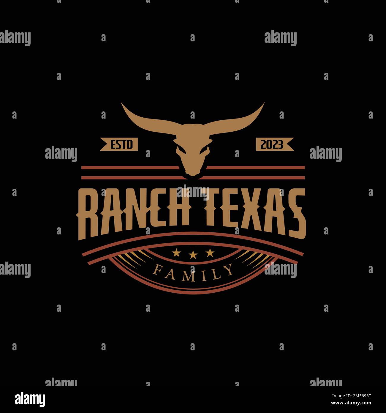 Vintage Retro Texas Longhorn, Western State Bull Cow Vintage Label Logo ...