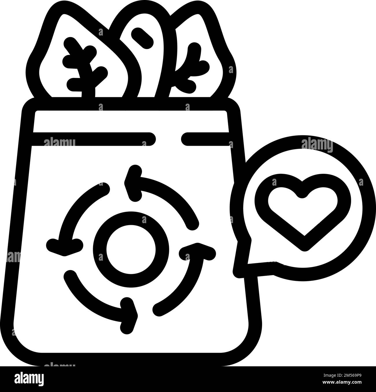 Recycle bag icon outline vector. People travel. Lifestyle nature Stock ...