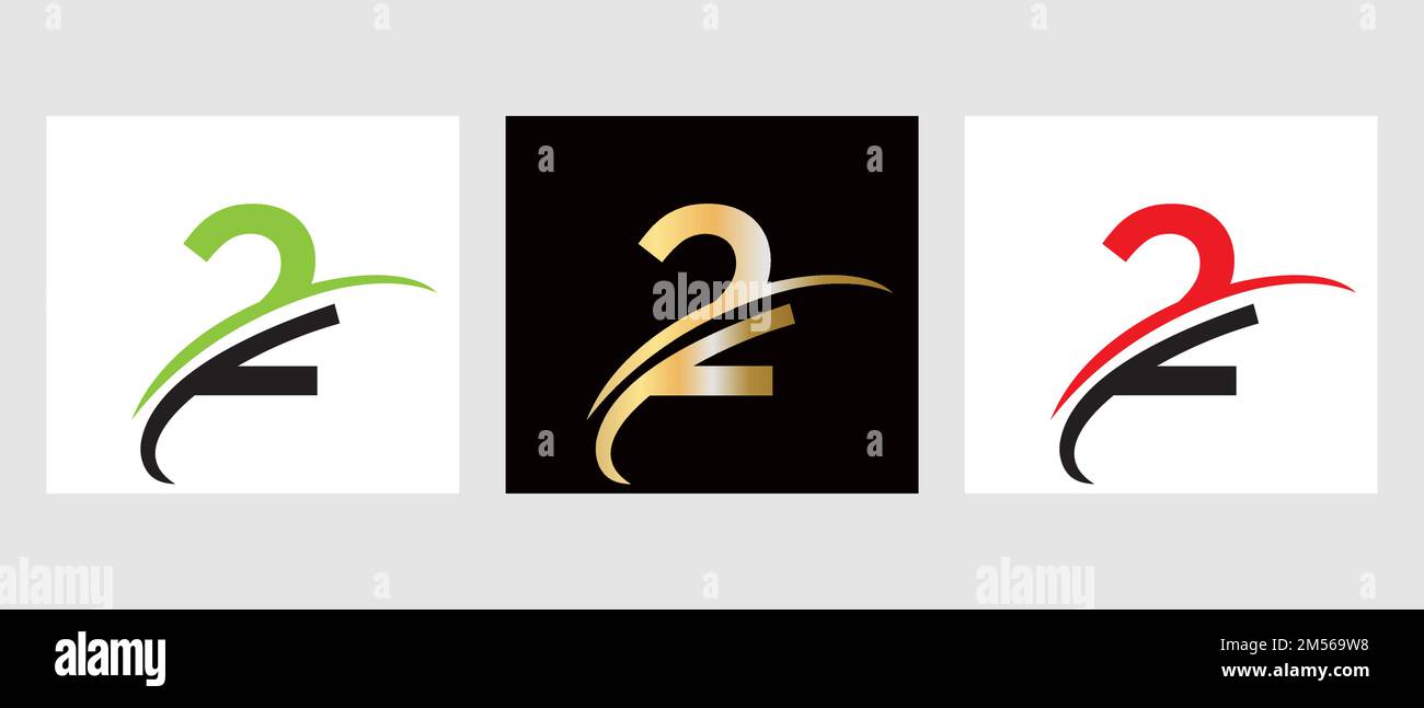 Monogram 2 Letter Logotype Symbol. Letter 2 Logo Design Template Stock ...