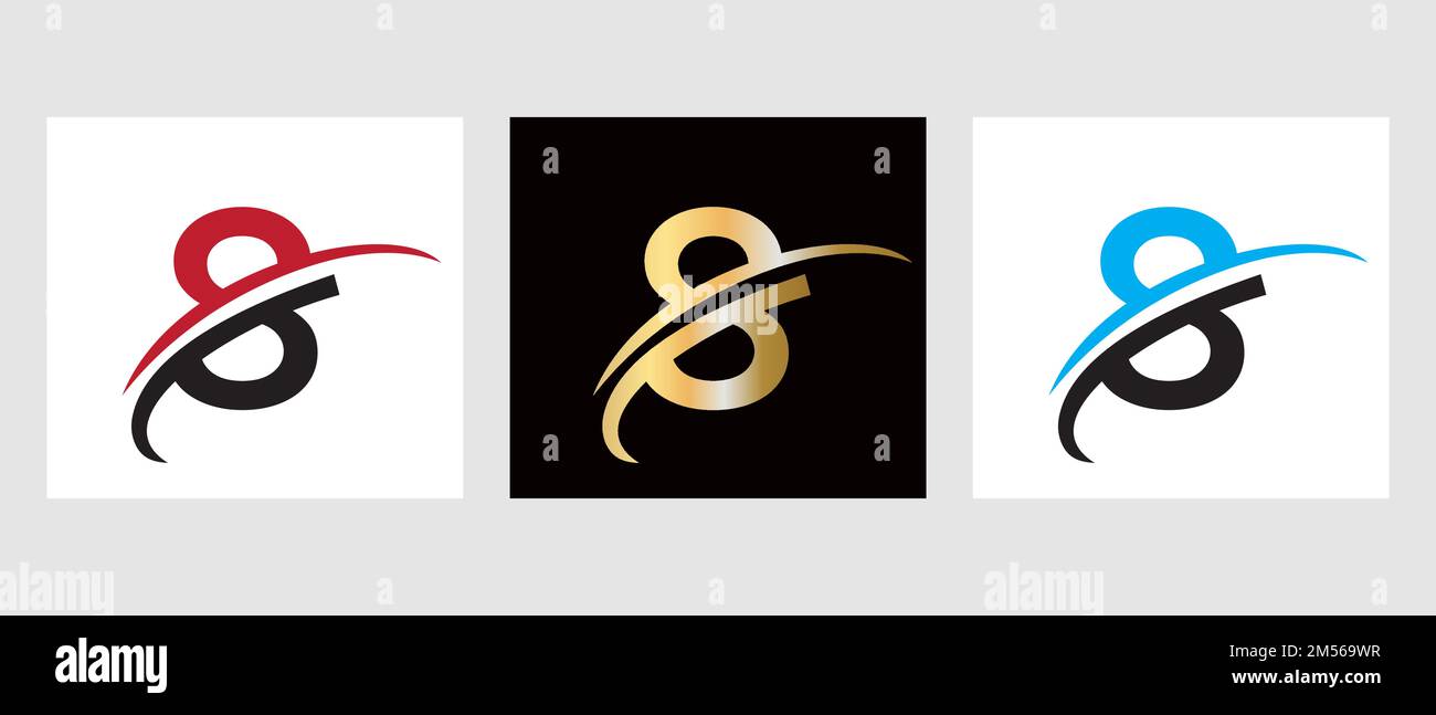 Monogram 8 Letter Logotype Symbol. Letter 8 Logo Design Template Stock ...