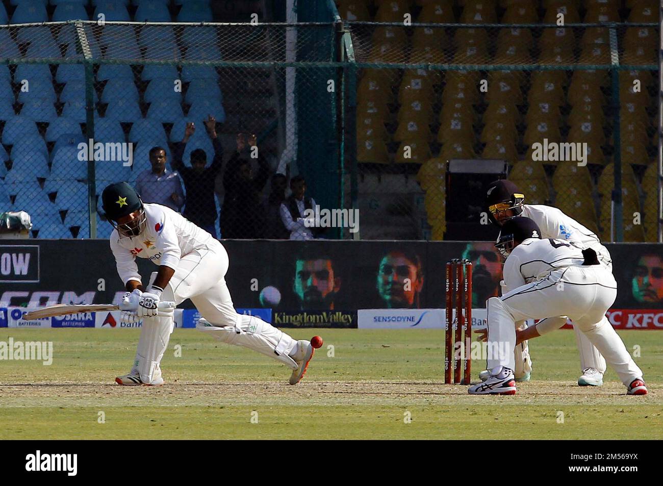 Players are in action during the 1st Test Match between New Zealand and ...