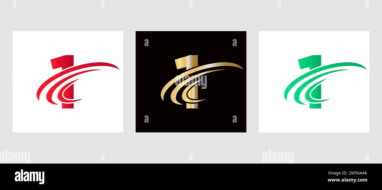 Letter 1 Logo Design Template. Monogram 1 Letter Logotype Symbol Stock ...
