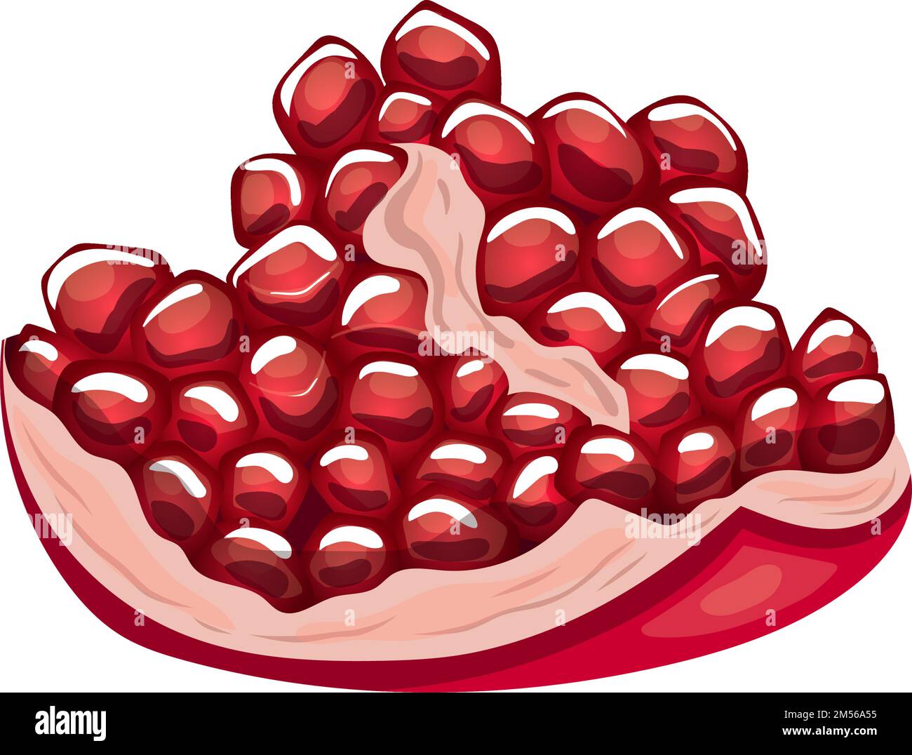 pomegranate slice cartoon vector illustration Stock Vector Image & Art ...
