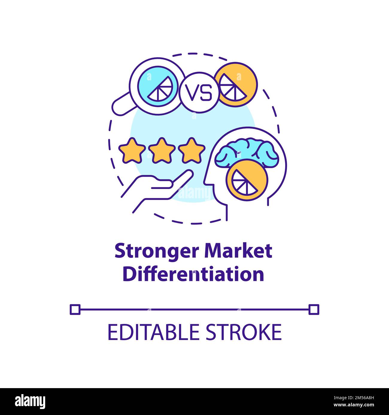 Stronger market differentiation concept icon Stock Vector Image & Art ...