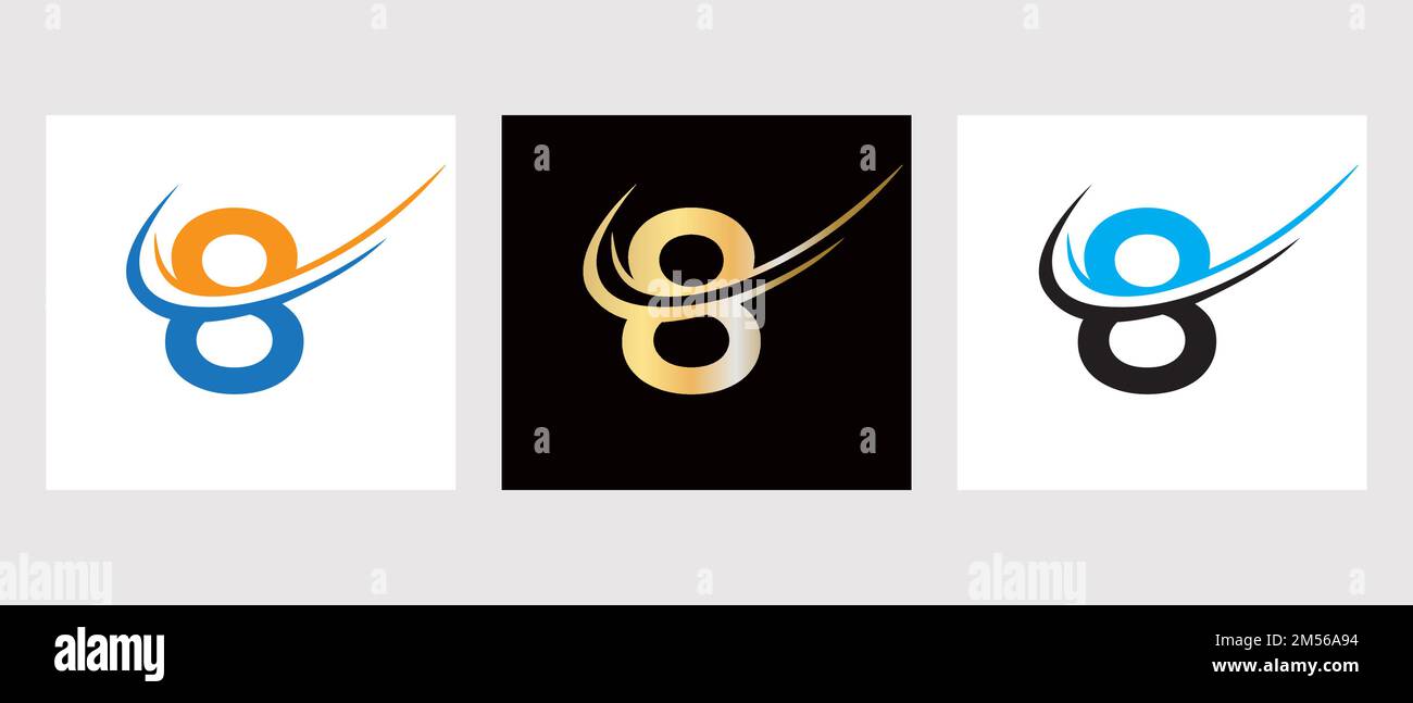 Initial Letter 8 Logo Design Template. Monogram 8 Letter Logotype ...