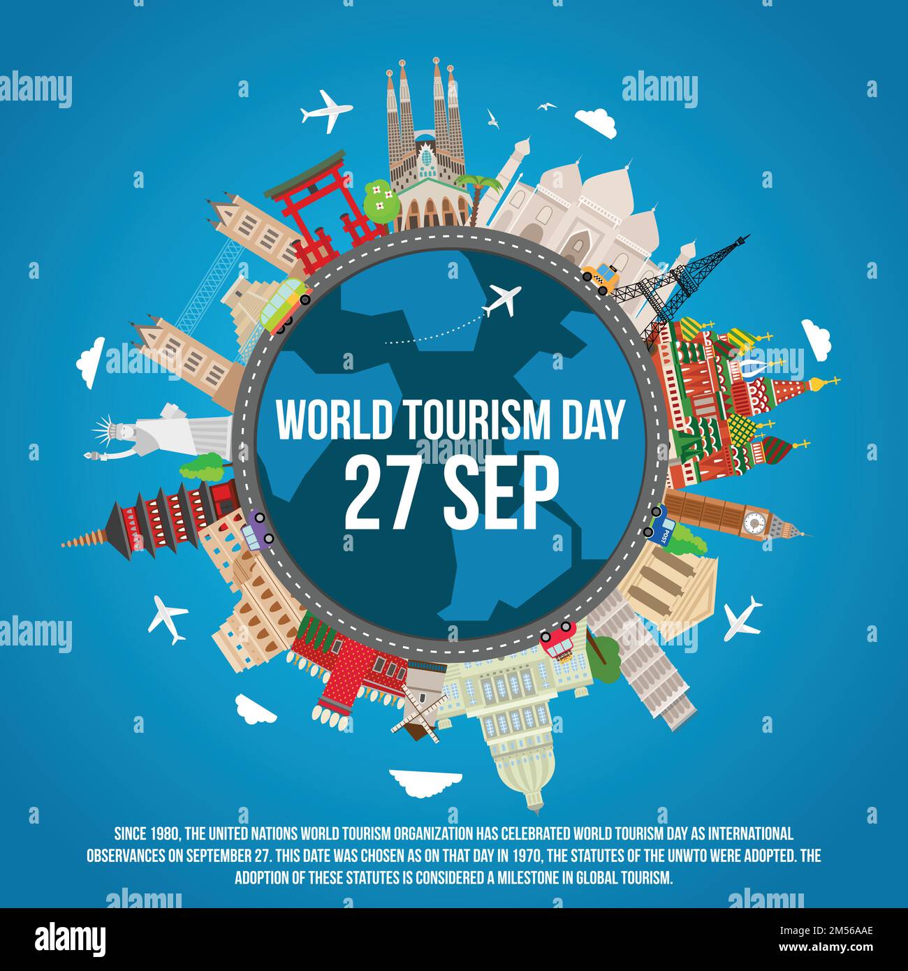A vector illustration of the World tourism day concept Stock Vector ...