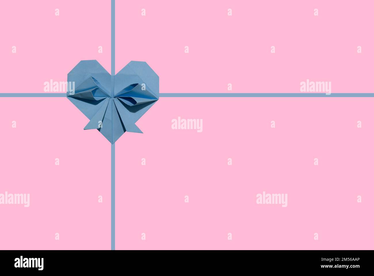 pink package with heart bow, creative art holiday design Stock Photo ...