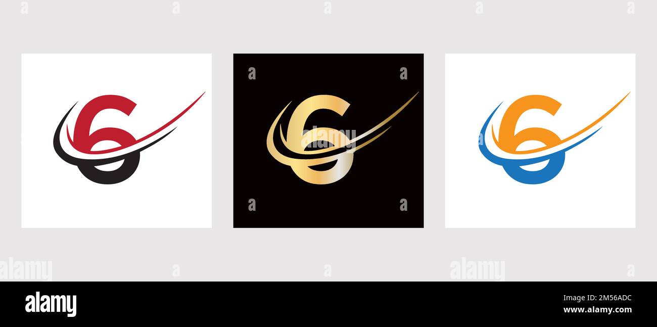 Initial Letter 6 Logo Design Template. Monogram 6 Letter Logotype ...