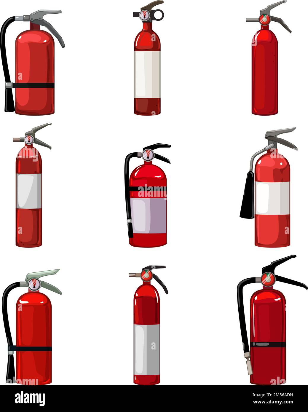 fire extinguisher set cartoon vector illustration Stock Vector Image ...